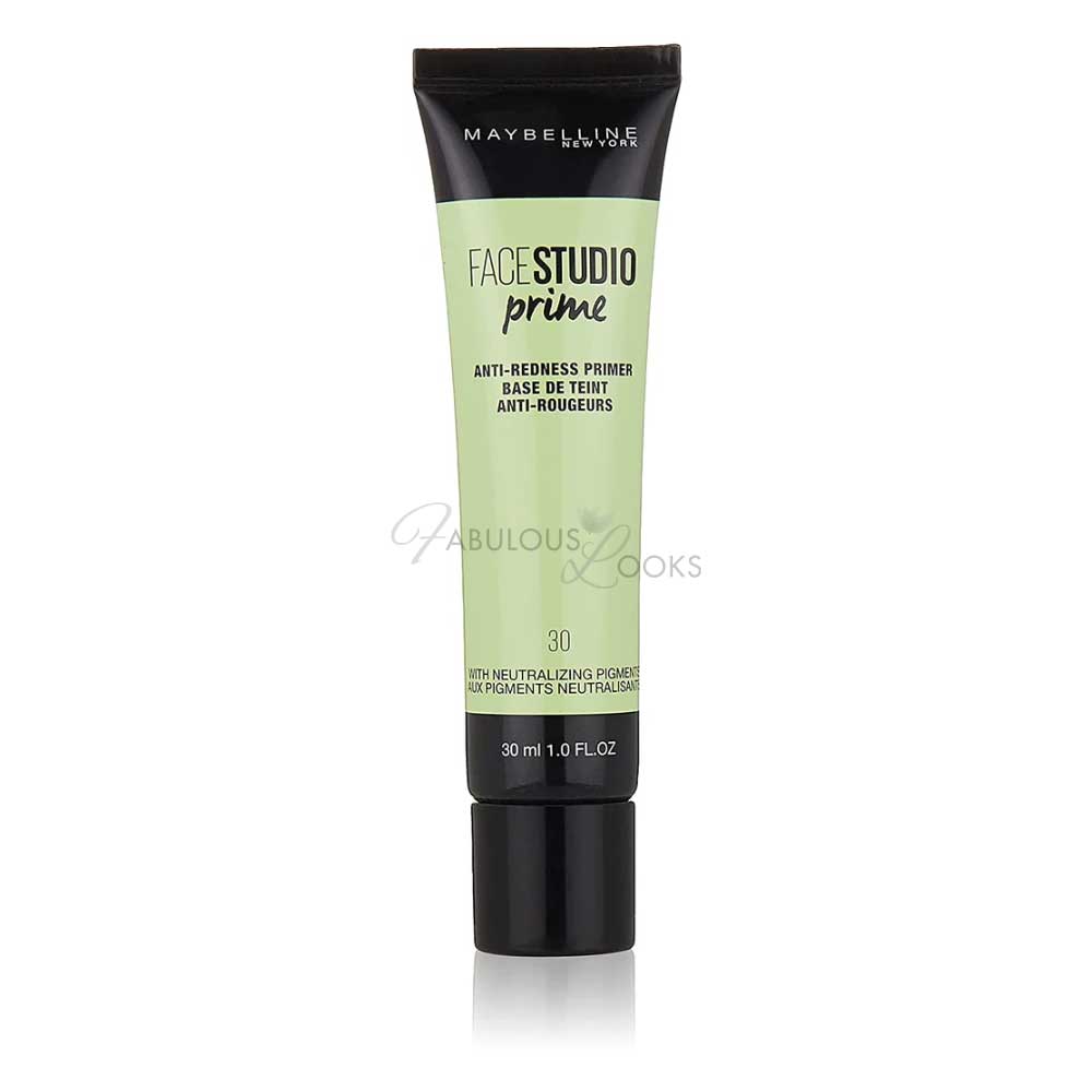 Maybelline New York Face Studio Anti Redness Primer, 30 Green, 30ml ...