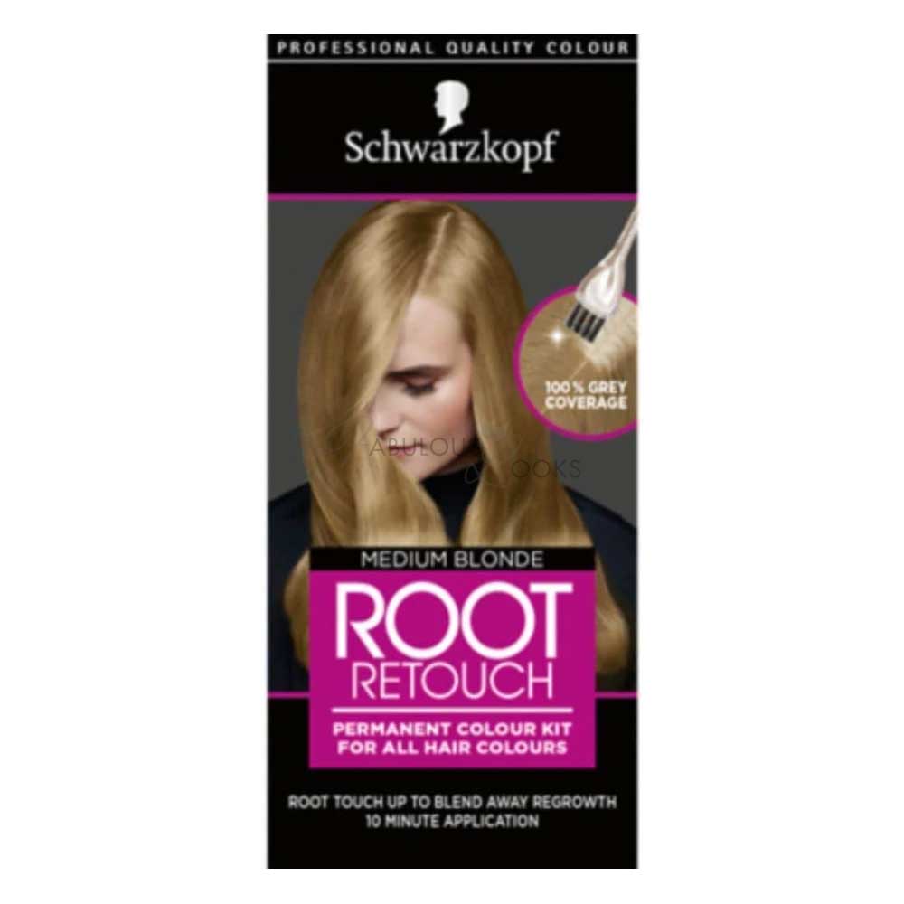 Schwarzkopf Root Retouch Permanent Hair Color Kit, Medium Blonde (Pack ...